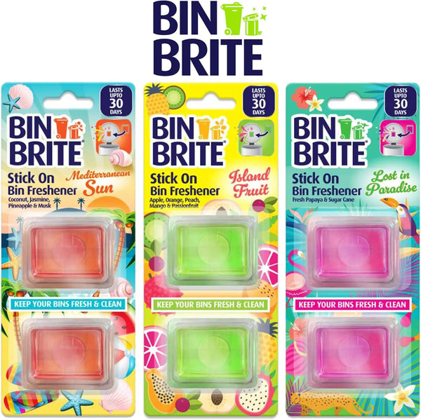 Bin Brite Stick On Bin Freshener – 2pc Assorted Pack | Long-Lasting Od ...